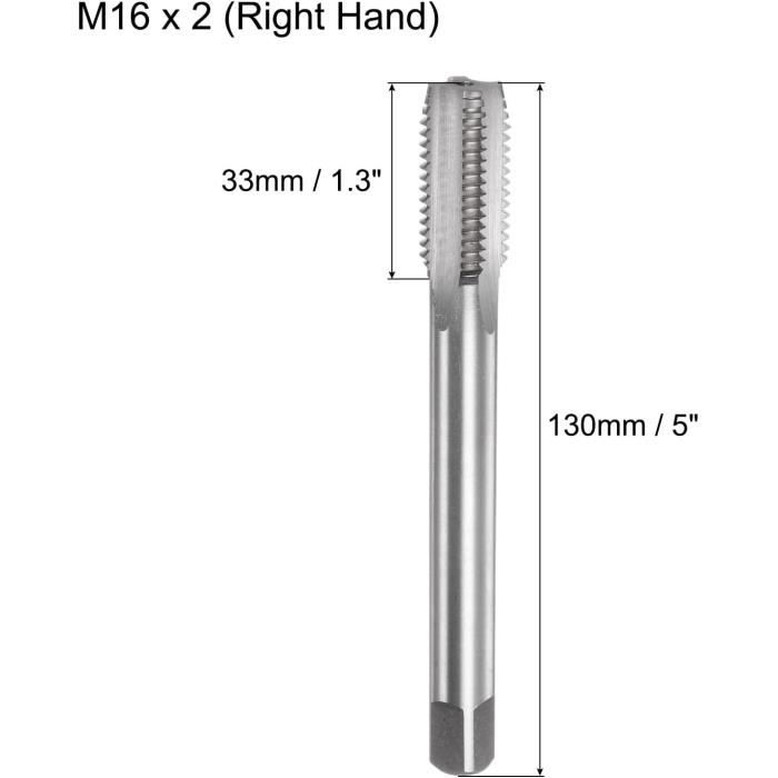 Taraud À Filetage Métrique M16 X 2 H2 130 Mm Extra Long À Cannelure ...