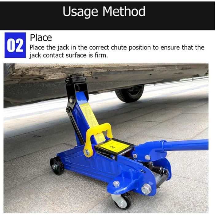 Crics hydrauliques de 2 tonnes, crics pour roues de voitures, levage de 135-320mm crics ...