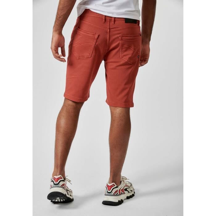Bermuda homme rouge KAPORAL VIXTO - Coupe straight - Extend denim Rouge ...