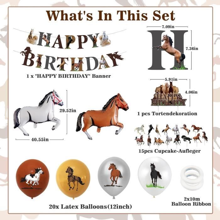 Decoration Anniversaire Cheval, Cheval Thème Fête D'Anniversaire ...