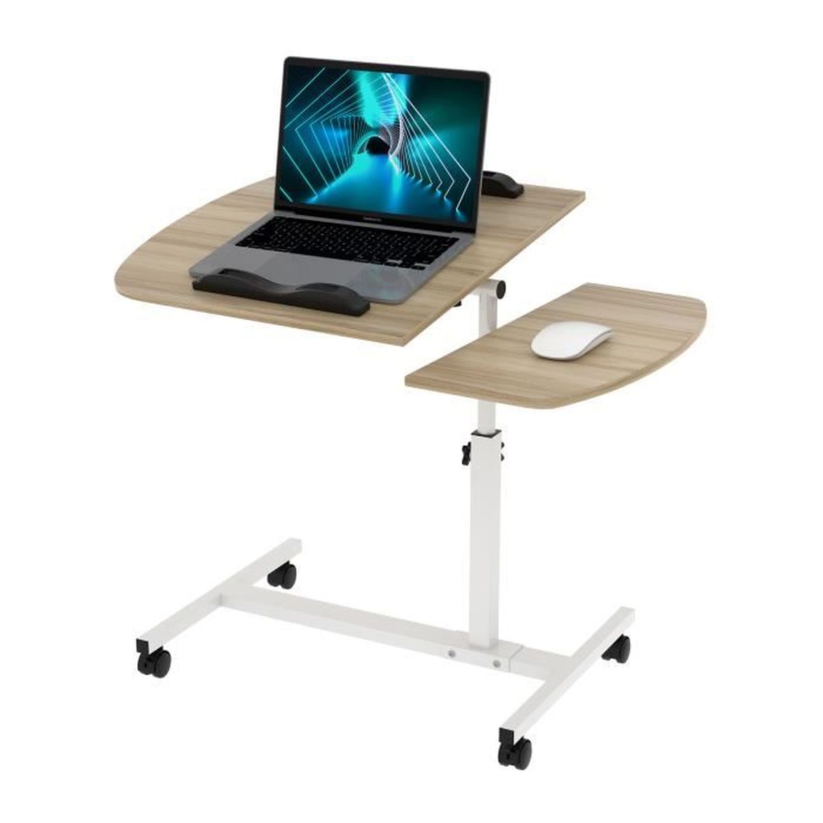 Table de Lit a Roulette, 360° Bureau D'ordinateur de Levage Rotatif ...