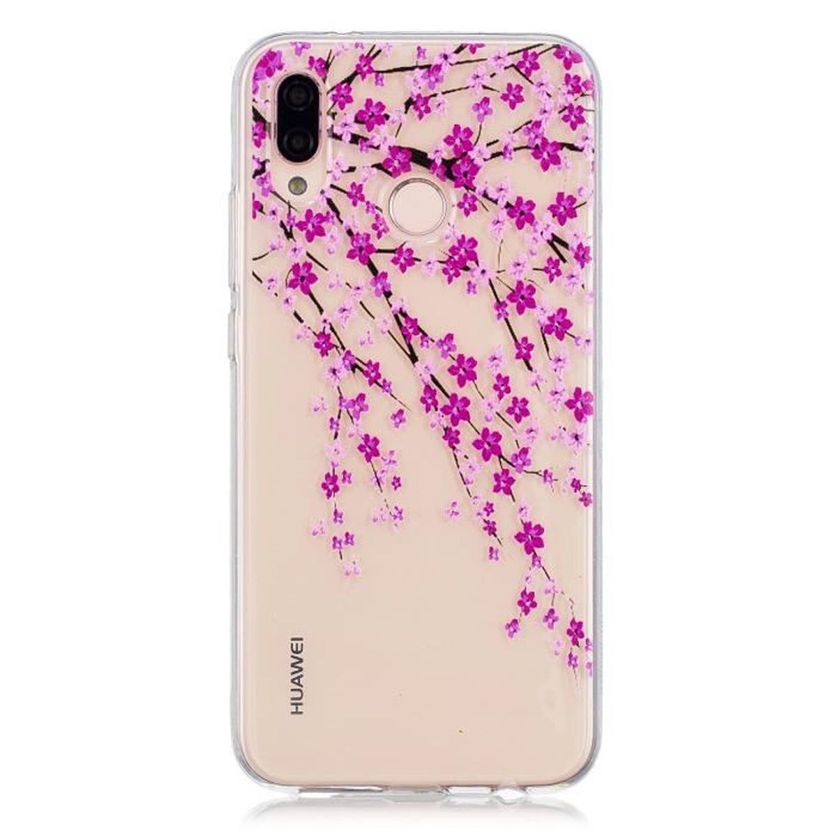 Coque Huawei P20 Lite,Fleurs Doux TPU Silicone Transparent Téléphone ...