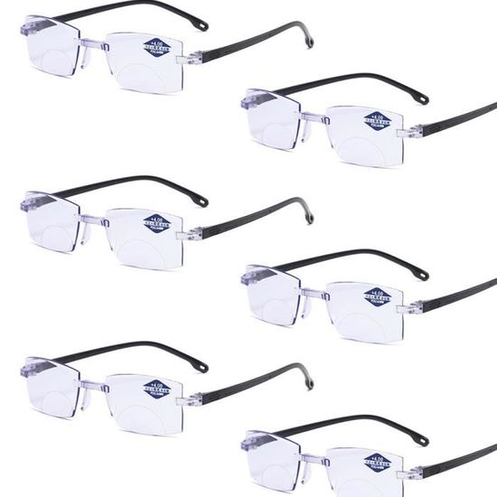 6PCS - Dioptrie +2,00 - Lunettes De Lecture Progressives Pour Hommes ...