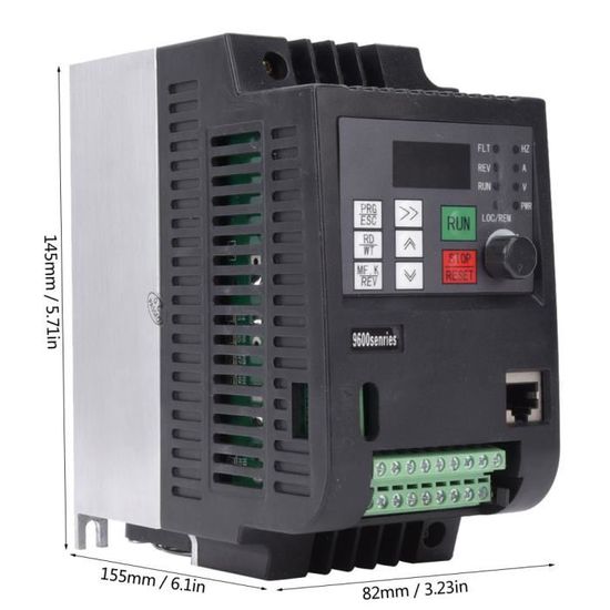 9600-3T-00075GB 0.75KW 380VAC VFD Mini-pilote universel à fréquence variable triphasé Mxzzand ...