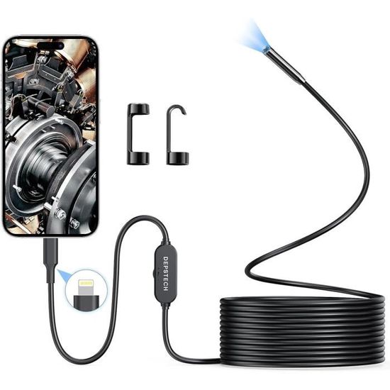 Camera Endoscopique, DEPSTECH Endoscope avec Lère, Endoscope iphone FHD avec Bluart 3.0,Sonde ...