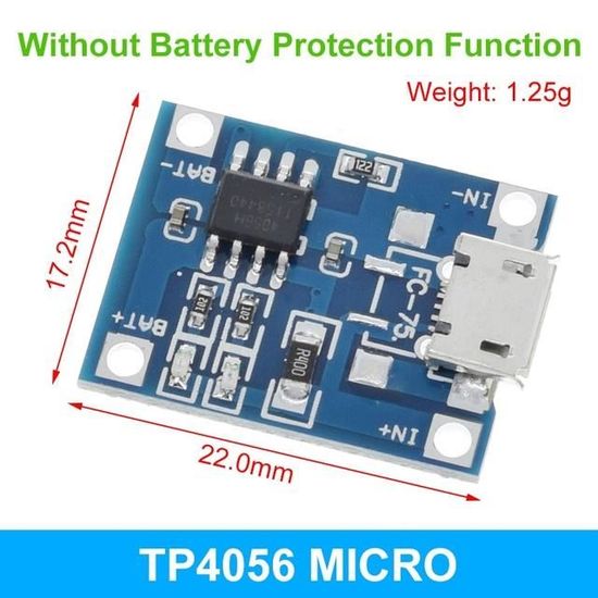 Circuits intégrés,TP4056 MICRO--Module De Chargeur De Batterie Au Lithium 5v 1a 18650 Tp4056, 10 ...