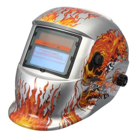Masque Cagoule Soudure LCD solaire auto casque DIN9-13 chaîne crâne ...