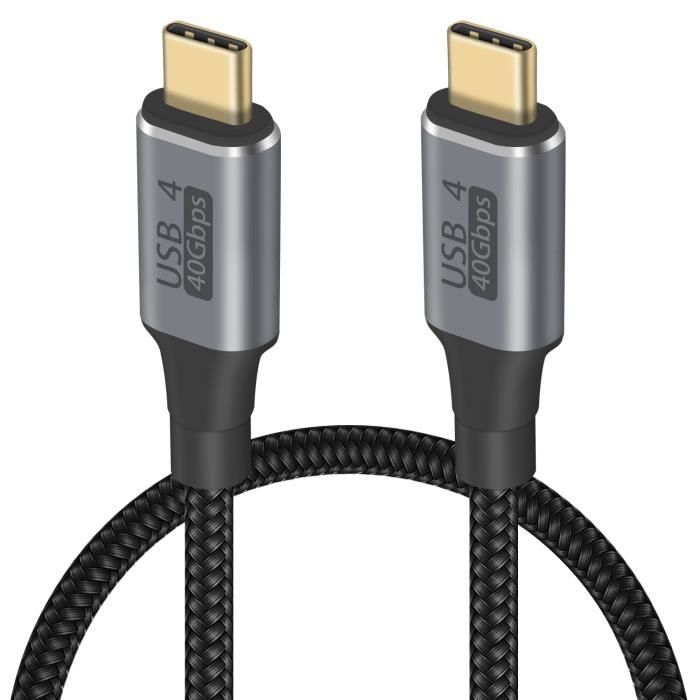 Câble USB C vers USB C, câble USB 4 Thunderbolt 3, transfert de données ...