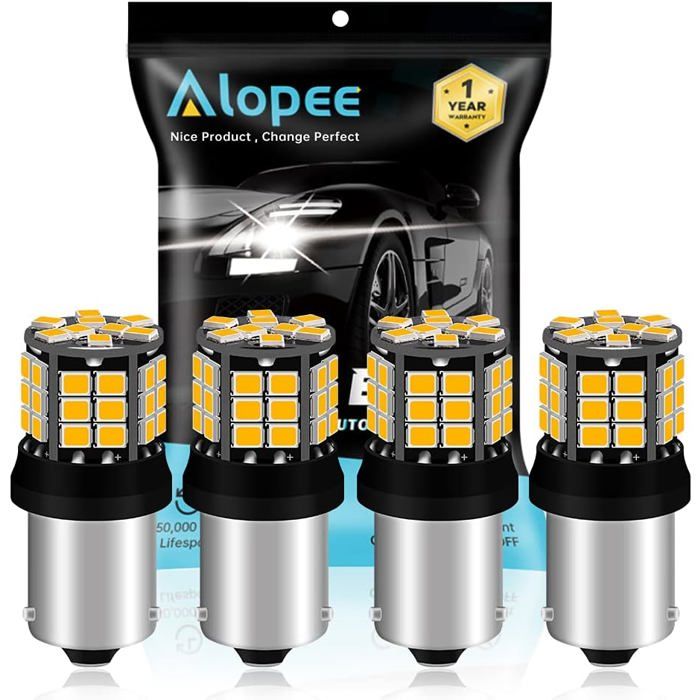 Alopee Ampoule PY21W LED Orange Clignotant 1056 BAU15S Haute Lnosité ...