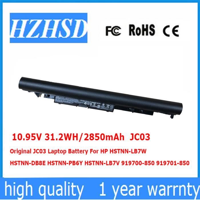 10.95V 31.2WH-2850mAh JC03 batterie d'ordinateur portable pour HP HSTNN ...