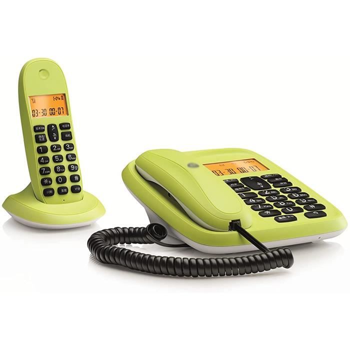 Téléphone Téléphone filé + combiné sans Fil, avec Blocage de Base ...