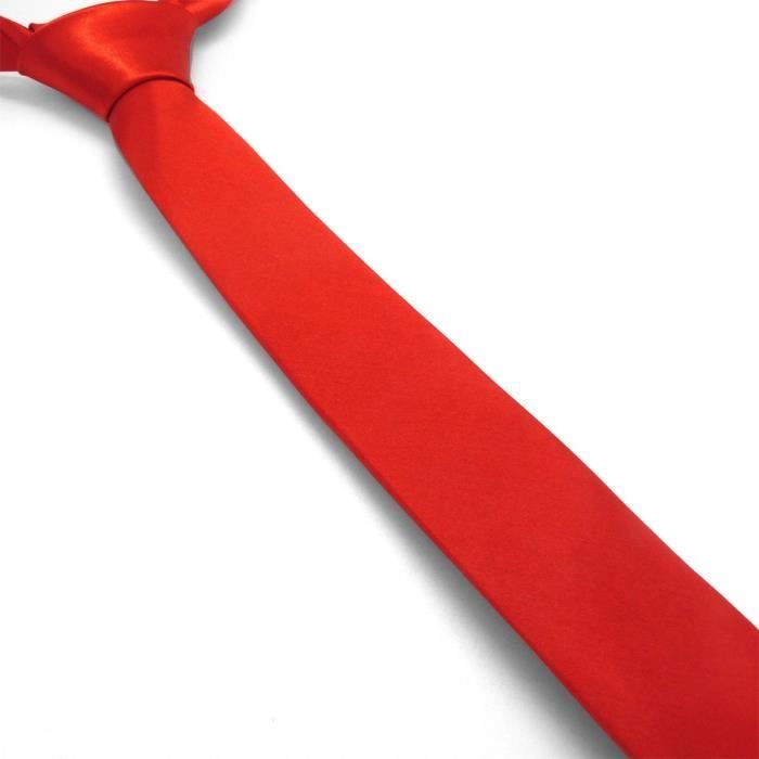 Cravate Slim unie Rouge - Marque - Modèle - Rouge - Homme - Non rouge ...