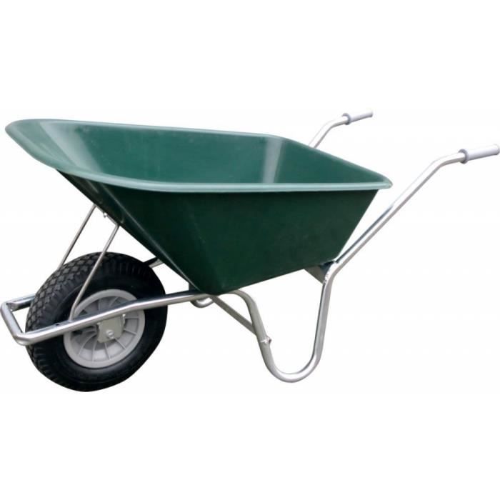 Brouette 100 Ltr. vert foncé avec roue gonflable - 4260129640761 ...