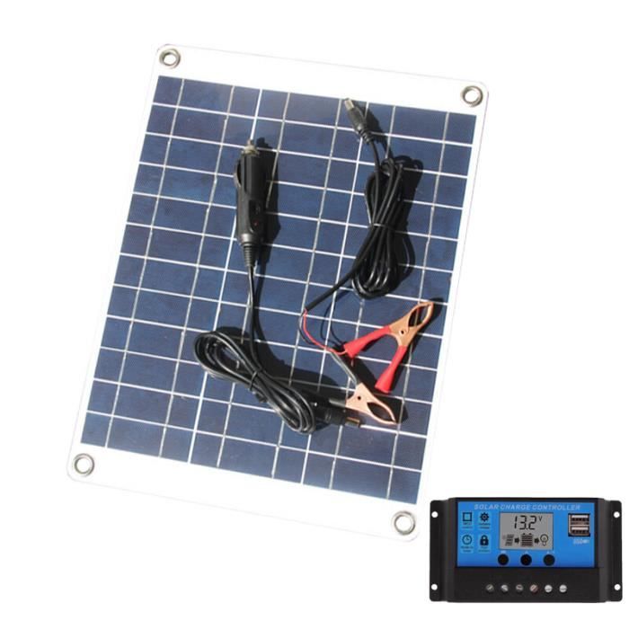 Panneau solaire,Kit complet de panneaux solaires,12V,30W,avec contrôleur,chargeur de batterie de ...