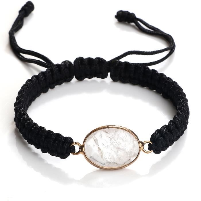 Bracelets en corde noir ajustable pour femmes et hommes breloques nœuds ...