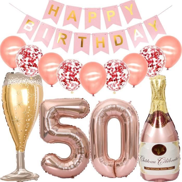 Ballon 50 Anniversaire Femme, Kit De Decoration Anniversaire 50 Ans ...