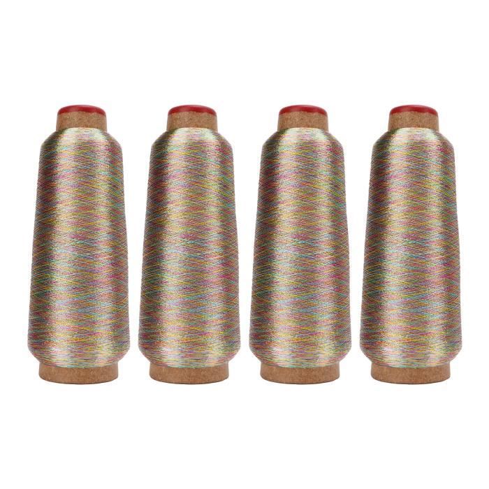 Fdit Fil à broder 4 pièces fil à coudre coloré 3000 mètres fil ...