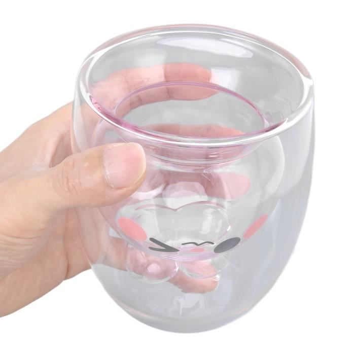 SEC 300ML double paroi tasse à café en verre transparente en verre ...