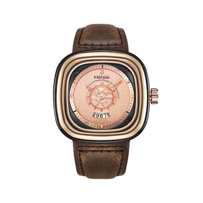 Montre Connectée KADEMAN Mode Calendrier Écran Carré Montre À Quartz ...