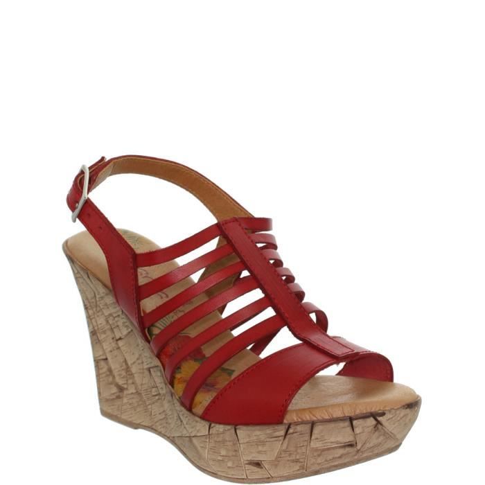 Talons compensés Marila ref_neox39489-rouge Rouge - Cdiscount Chaussures