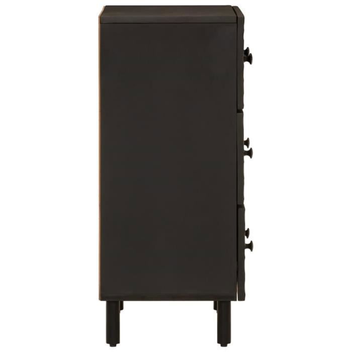 ABB Armoire latérale noir 60x33x75 cm bois massif de manguier - Pwshymi ...