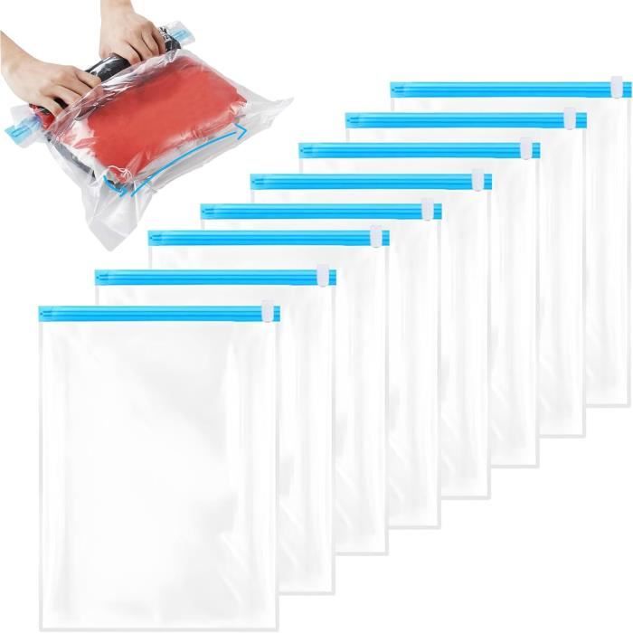 Lot de 8 sacs de compression de voyage à enrouler, sacs sous vide pour ...