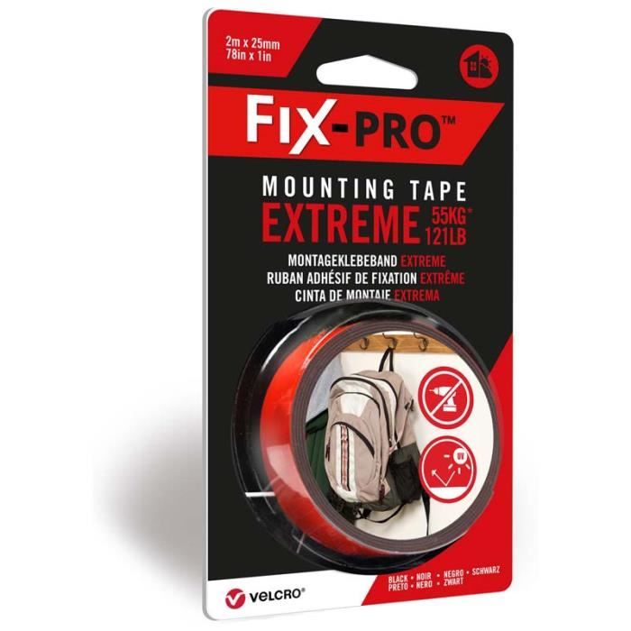 Adhésif Double Face Fix-Pro Extreme - 25mm x 2m - Gris - Cdiscount ...