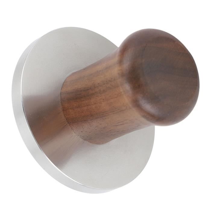 Pilon à café - VVIKIZY - Doseur en acier inoxydable et bois - 51-53 mm ...