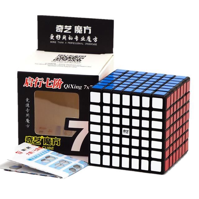 CASSE-TETE,7x7 magic cube--Speedcube magique autocollant noir, 4x4 5x5 ...