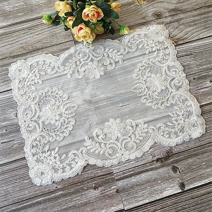 SET DE TABLE,white-30x43cm--Dentelle blanche classique européenne ...