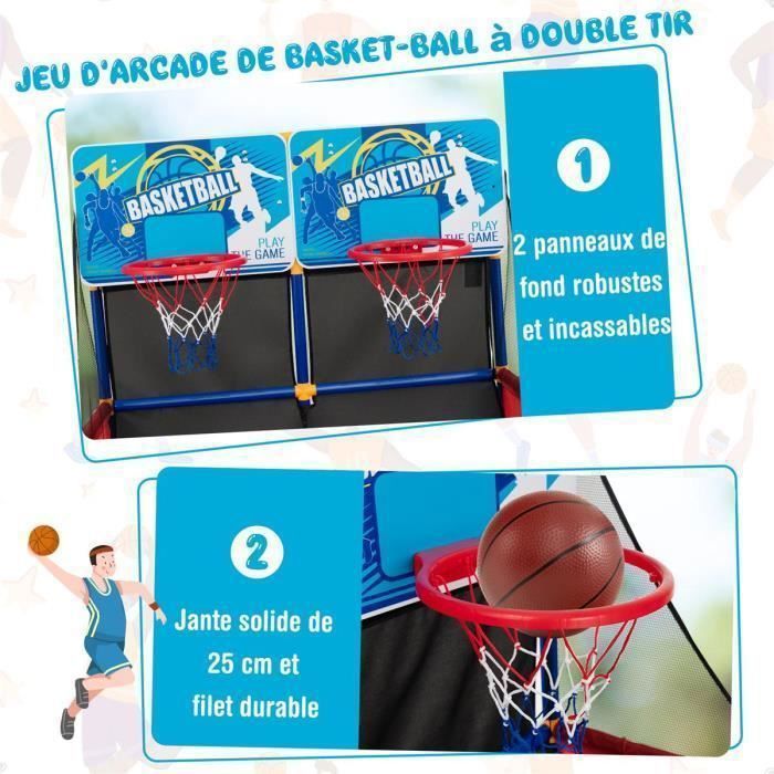 COSTWAY Jeu d’Arcade de Basket-ball avec Double Shootout et Panier de ...