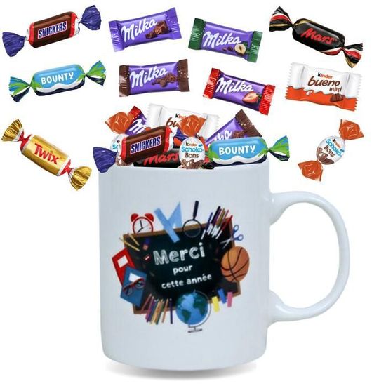 COLLECTION MERCI | Mug garni d'un assortiment de 20 chocolats MILKA ...