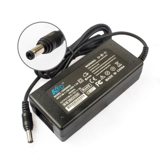 60W Bloc d'alimentation AC adaptateur secteur 12V 5A - Cdiscount ...