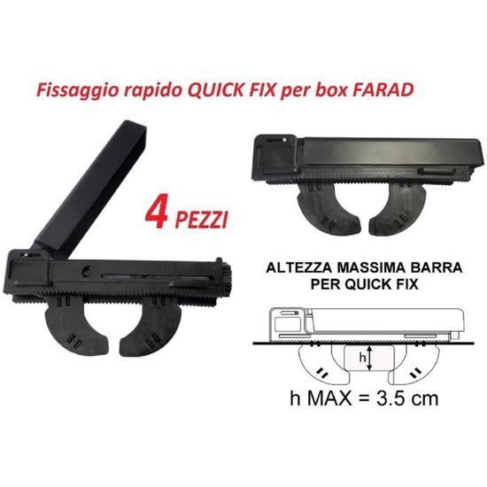 AUTOFORNITURE ITALIA Set 4 Pièces Attaque Fixation Rapide Fix pour Box ...