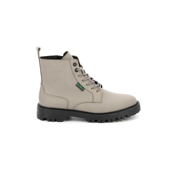 Boots Kick Decklock - Kickers - Beige - Cuir - Lacets - Femme Beige ...