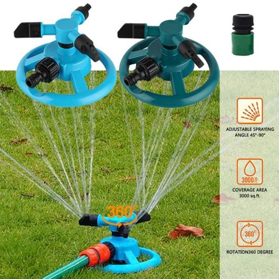 Adjustable and automatic garden sprinkler, 360 degree rotatable ...