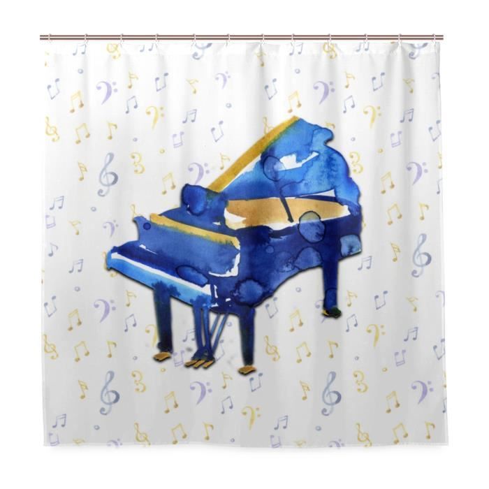PATINISA Rideau de Douche,Instruments de musique piano isolés sur notes ...
