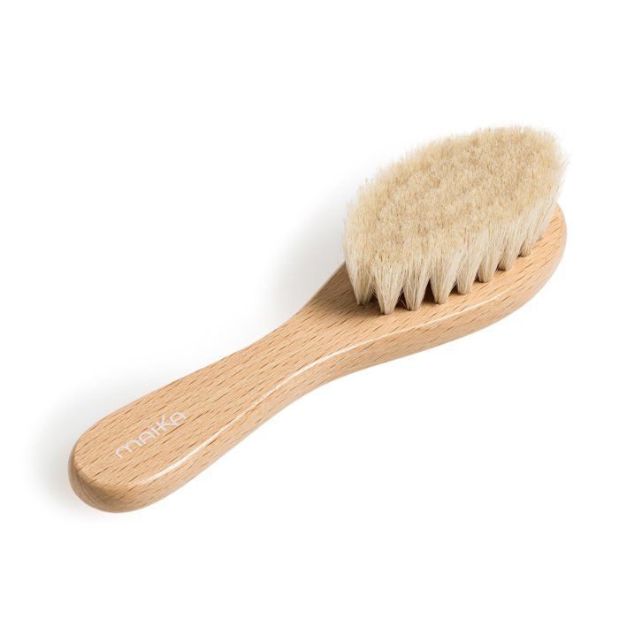 MAÏKA Brosse bébé douceur en poils naturels, soie de chèvre, bois de ...