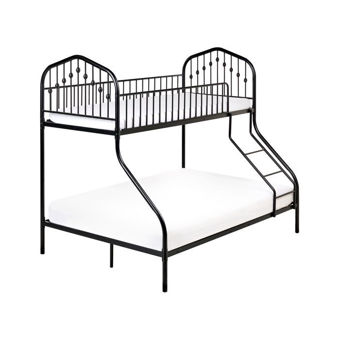 Lit superposé Métal CHAMONIX 90/140 x 200 cm Noir - Cdiscount Maison