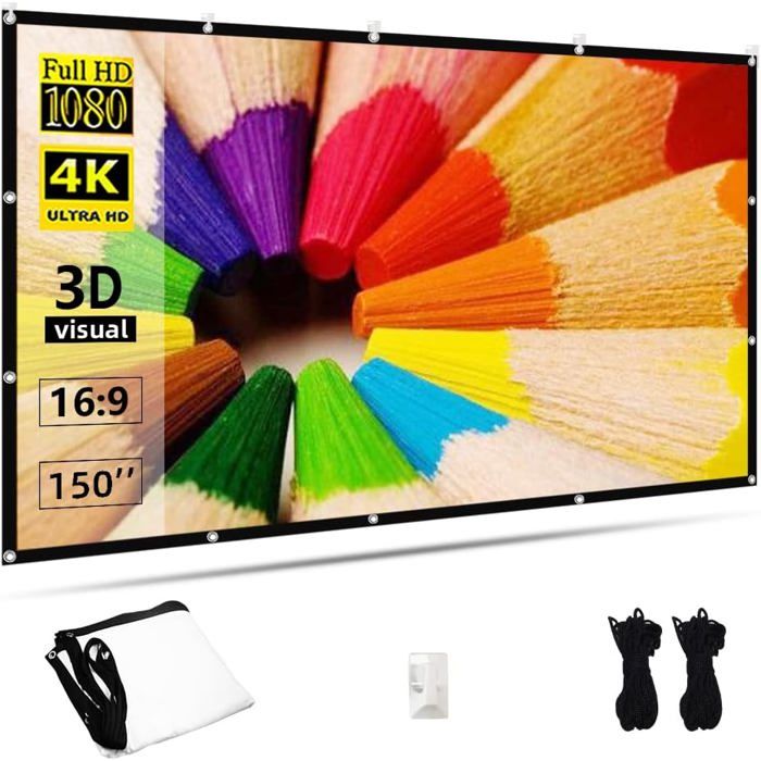 Ecran Projecteur Portable,150 Pouces Écran De Projection Pliable Et ...