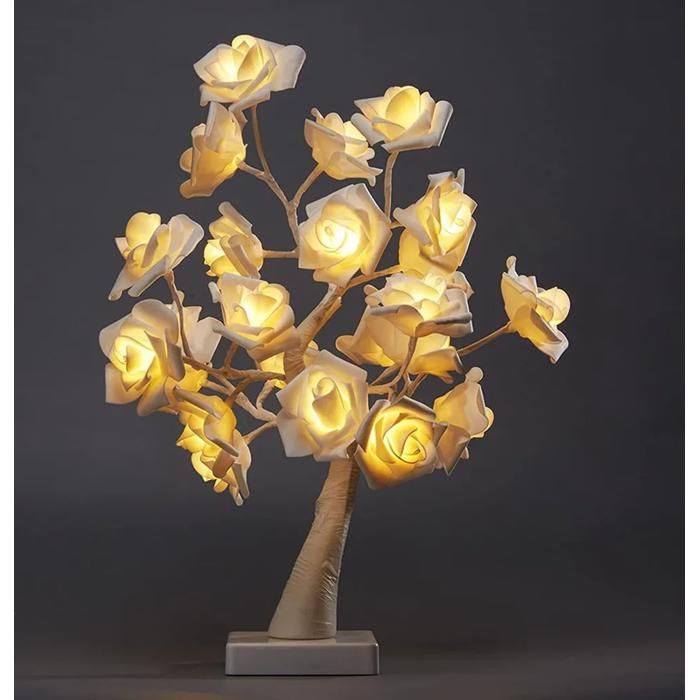 Lampe LED arbre lampe LED rose lampe de table arbre lumineux rosier ...