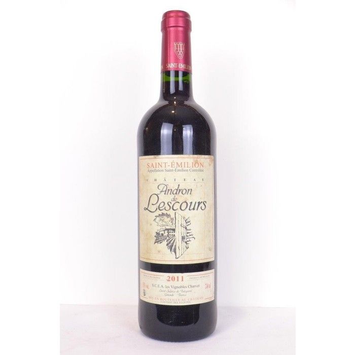 Vin rouge - saint-émilion château andron de lescours (une bouteille de ...