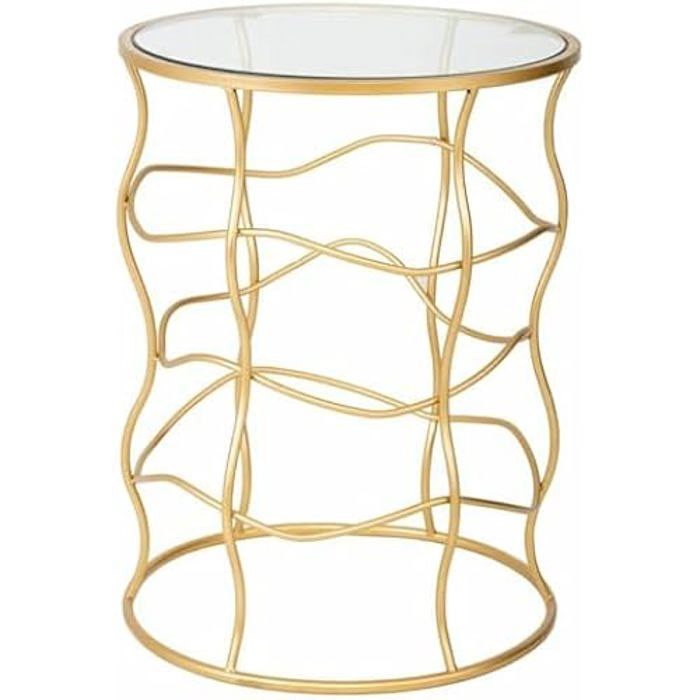 Table d'appoint - ALEXANDRA HOUSE LIVING - Or métal - Carré ...