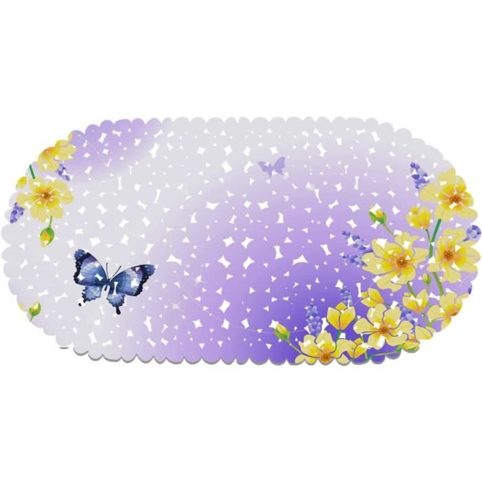 Tapis de Douche Antiderapant Papillon Violet Tapis de Baignoire de Bain ...