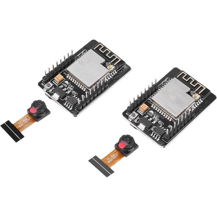 Lot de 2 caméras Esp32 caméras WiFi + module Bluetooth 4 m Psram double cœur 32 bits Carte de ...