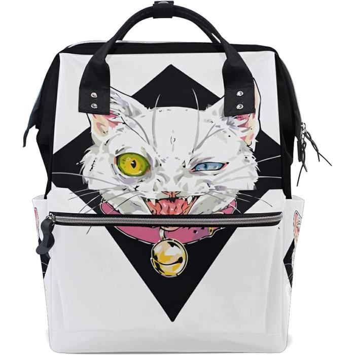 Kitter Chat Noir Blanc Dessin Animé Sac à Langer Sac à Dos Grande ...
