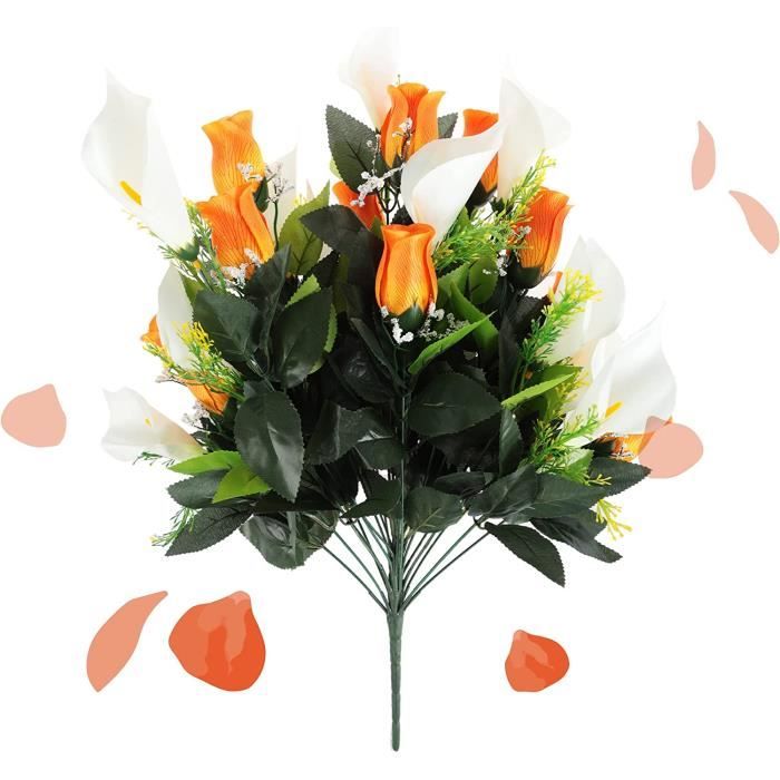 Fleur Artificielle Fausses Fleurs Pliables la Rose Eternelle et Le lis ...