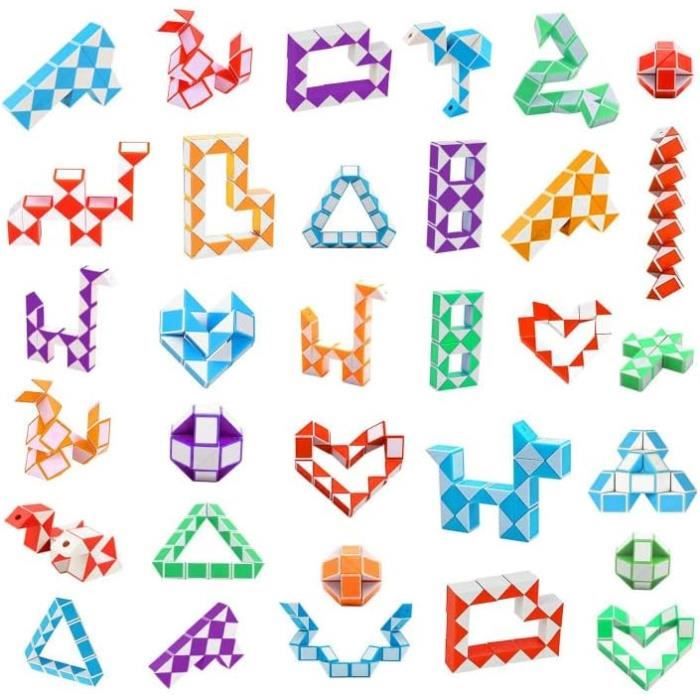 Serpent Magiques 32 Pièces Snake Puzzle Cube 24 Nœuds Magie Serpent ...