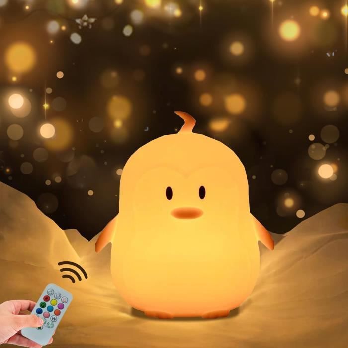 Pingouin Lampe Veilleuse Pour Enfant Veilleuse Pour Bébé Avec Changement De Couleur & Dimmable ...