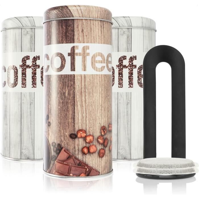 3X Boîte À Dosettes De Café Et 1X Lève-Dosettes - Boîte En Métal Pour ...
